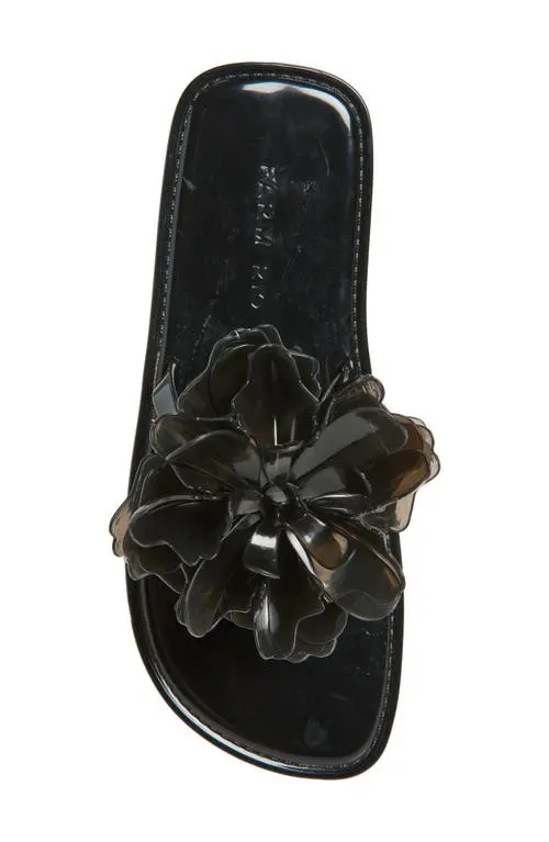 Farm Rio Floral Appliqué Jelly Flip-flops - Black