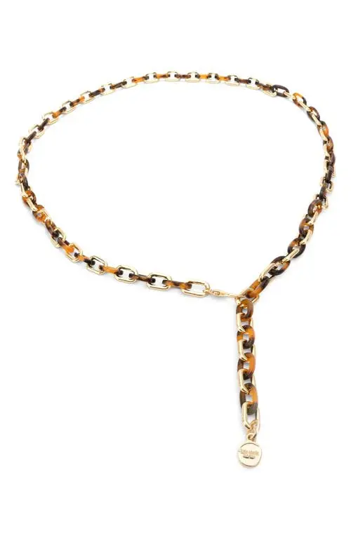 Kate Spade New York Tortoiseshell & Chain Link Belt - Polished Gold