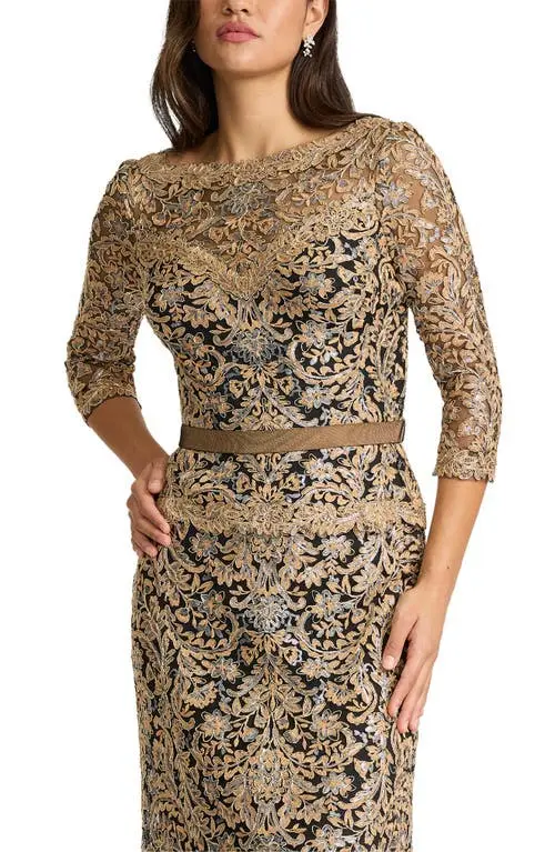 Tadashi Shoji Embroidered Sequin Gown