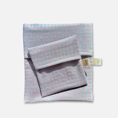 ARDENT GOODS Double Layer Gingham Food Bag Set - Grey