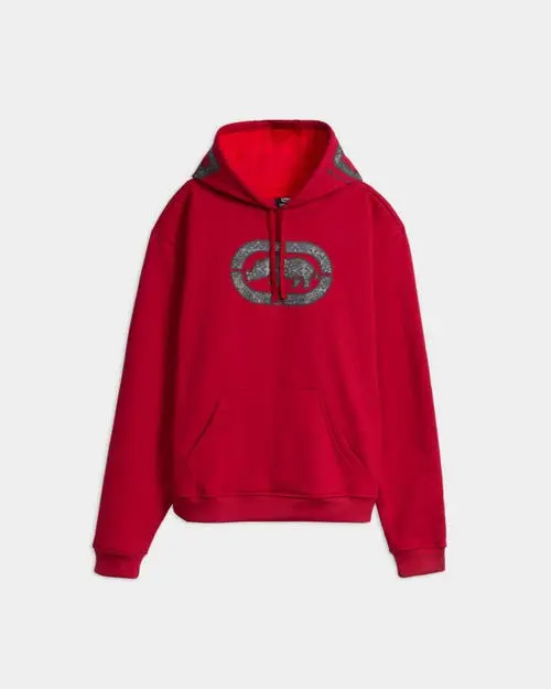 ECKO Overstand Sleeve Print Hoodie - True Red