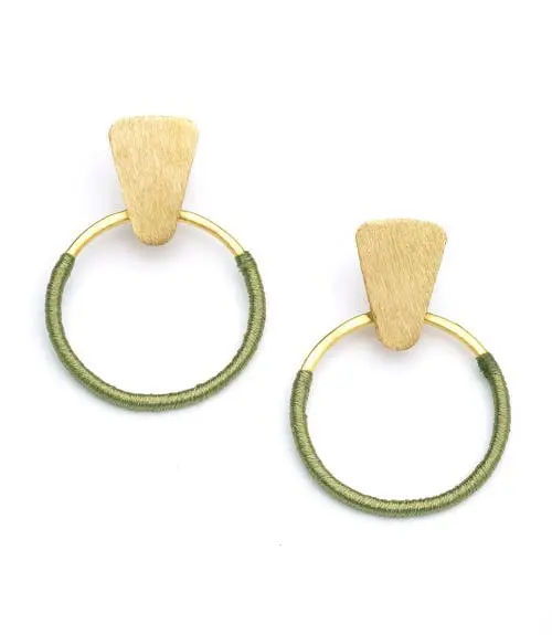 MATR BOOMIE Kaia Hoop Earrings - Olive Green