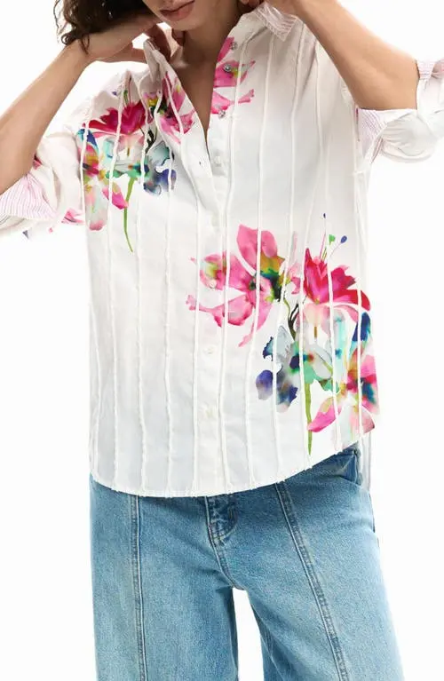 Desigual Placement Print Button-up Shirt - White