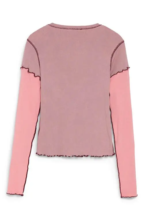 Desigual Graphic Long Sleeve Stretch Cotton Top