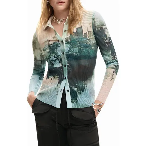 Desigual Ribbed Button-up Shirt