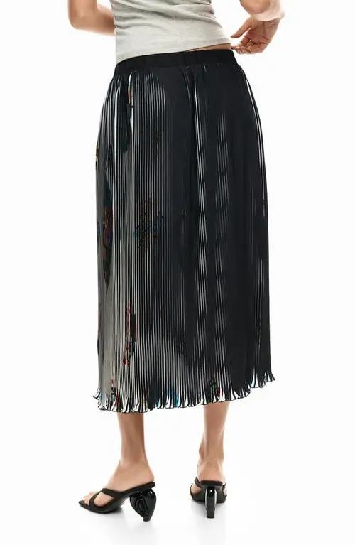 Desigual Plissé Midi Skirt