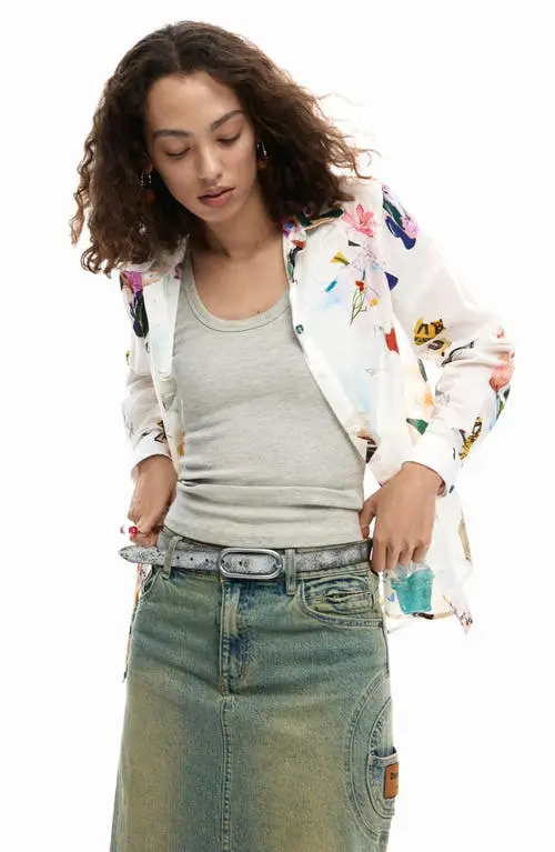 Desigual Floral Print Woven Shirt