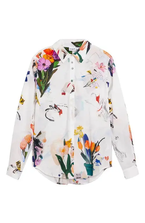Desigual Floral Print Woven Shirt