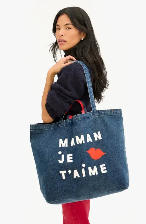 Clare V. Jumbo Denim Tote