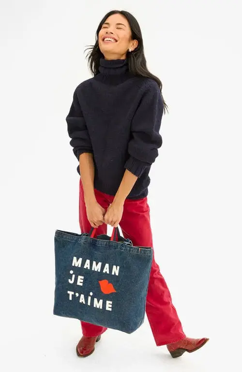 Clare V. Jumbo Denim Tote