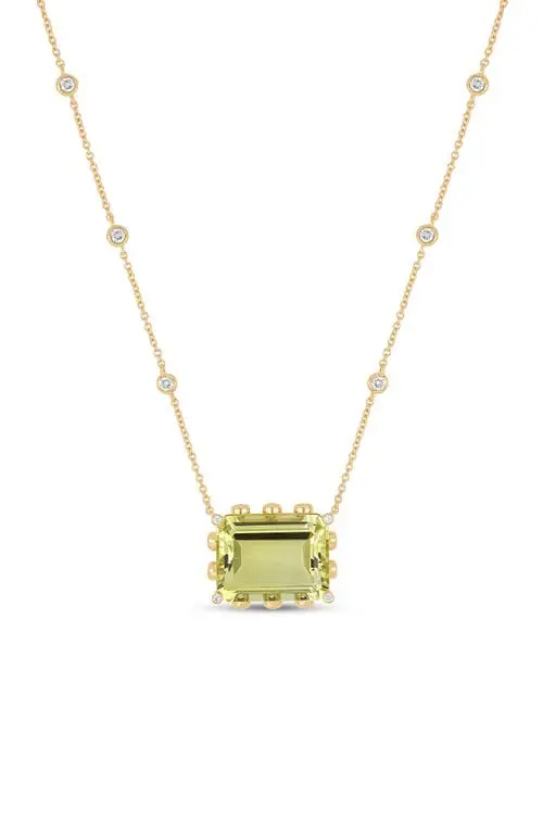 Bony Levy 18k Gold, Lemon Quartz, And Diamond Pendant Necklace - 18k Yellow Gold