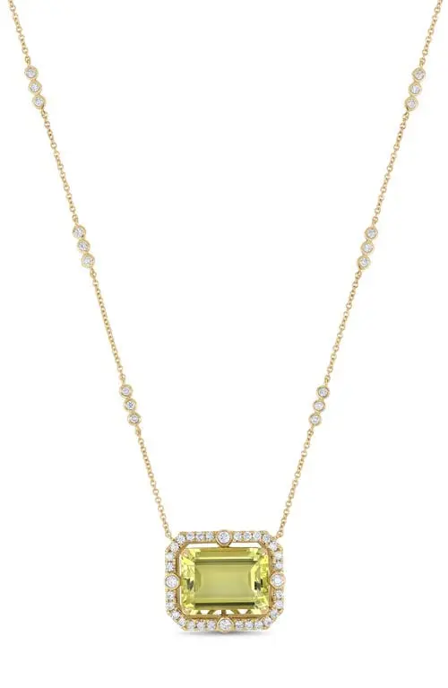 Bony Levy 18k Gold Iris Lemon Quartz & Diamond Pendant Necklace - 18k Yellow Gold