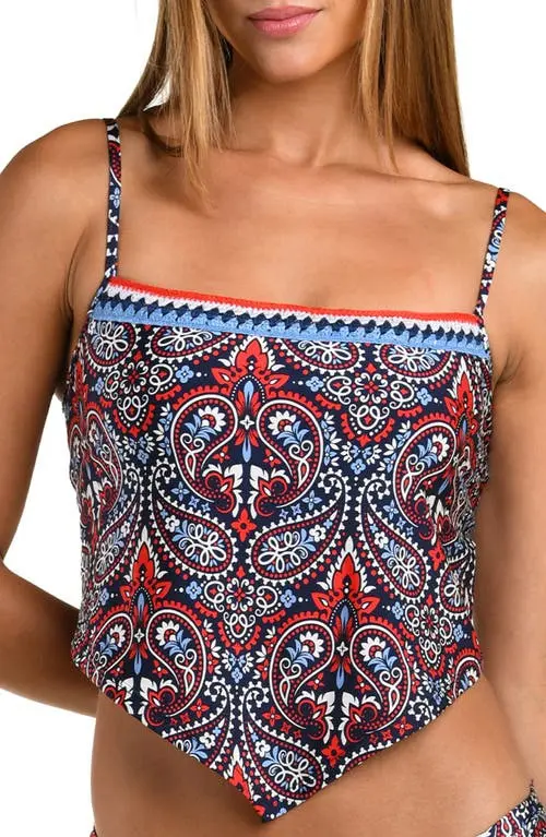 SUNSHINE 79 Americana Paisley Tankini Top - Blue/red Multi