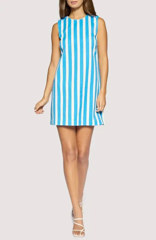 LOST + WANDER Crete Reverie Stripe Cotton Minidress - Blue-white-stripe