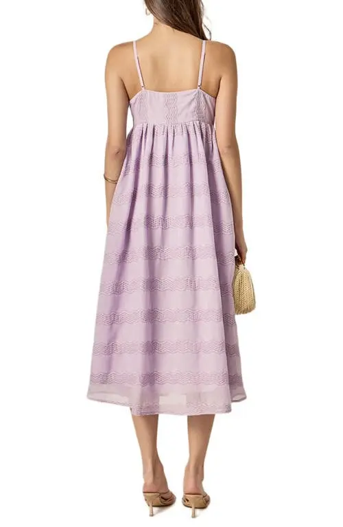 English Factory Embroidered Sleeveless Chiffon Midi Dress