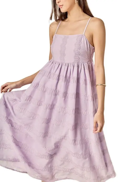 English Factory Embroidered Sleeveless Chiffon Midi Dress