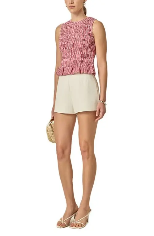 English Factory Smocked Frill Hem Sleeveless Top