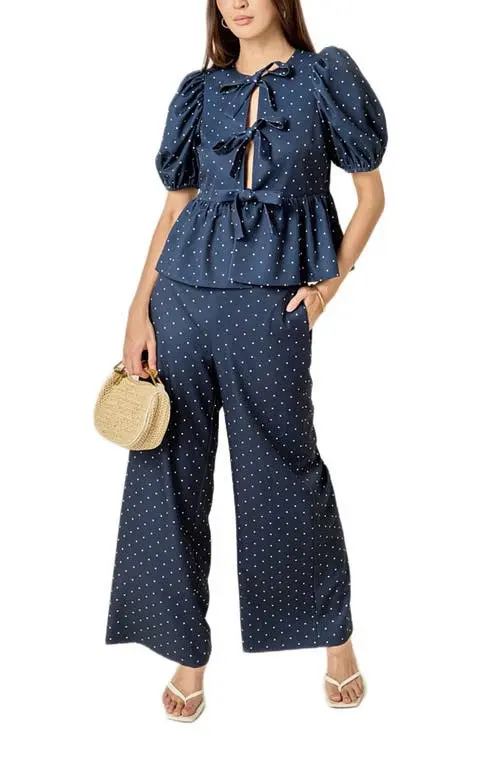 English Factory Polka Dot Wide Leg Pants