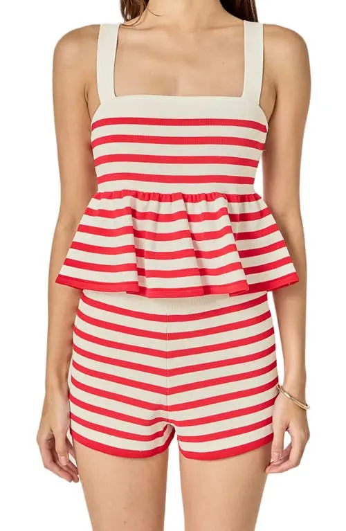 English Factory Striped Knit Shorts