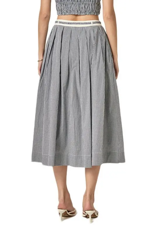 English Factory Colorblock Plaid Maxi Skirt