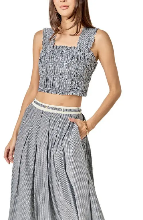 English Factory Colorblock Plaid Maxi Skirt