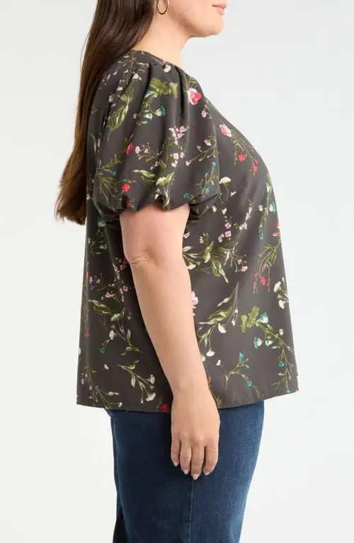 SUGARLIPS Floral Print Puff Sleeve Top