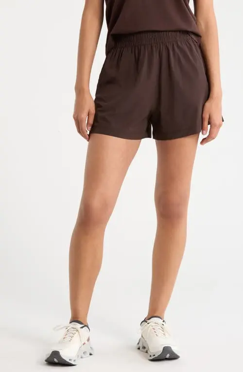 Zella Atlas High Waist Daily Shorts - Brown Mole