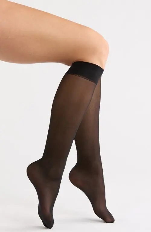 Nordstrom Sheer Knee-high Socks Pack Of 3 - Black
