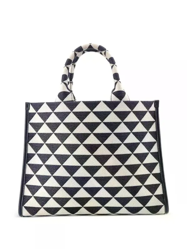 Prada Symbole Jacquard Small Tote - Blue