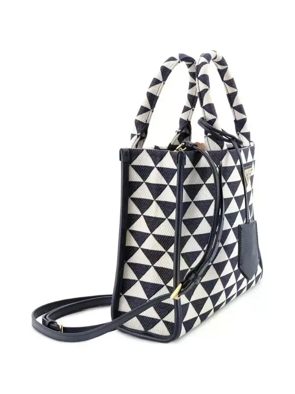 Prada Symbole Jacquard Small Tote - Blue