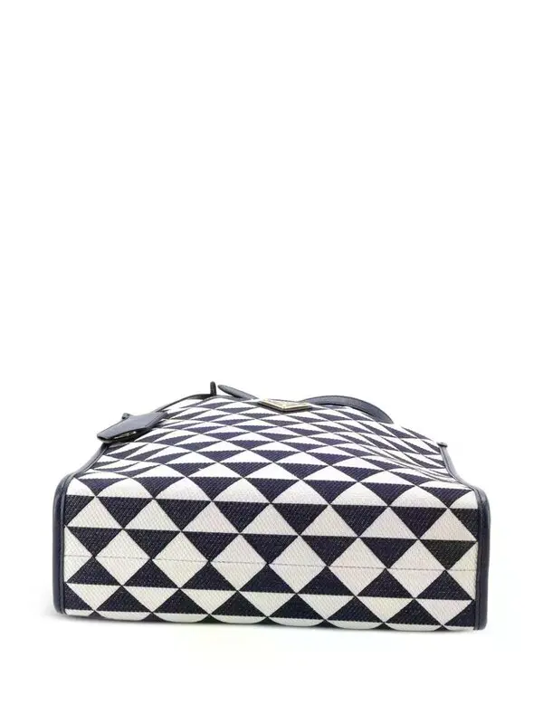 Prada Symbole Jacquard Small Tote - Blue