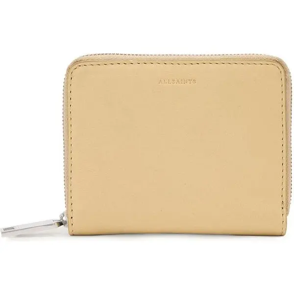 ALLSAINTS Lena Hex Leather Zip Wallet - Mellow Yellow