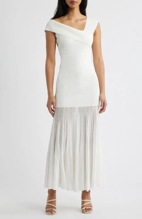 Line & Dot Rowan One-shoulder Knit Maxi Dress