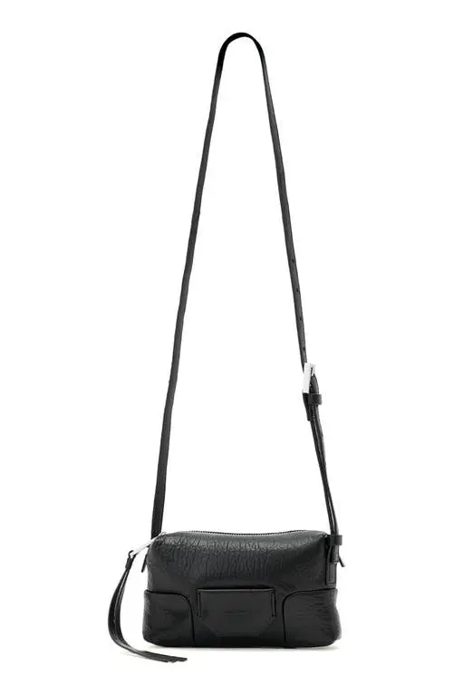 ALLSAINTS Micro Ares Crossbody Bag - Black/silver