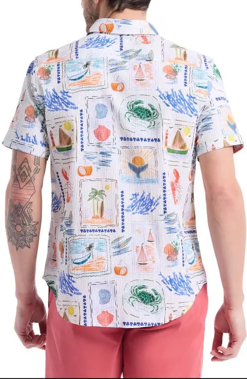 Robert Graham Isla Vista Short Sleeve Seersucker Button-up Shirt