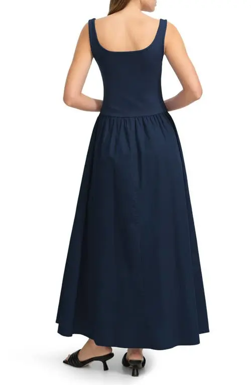 MARCELLA Clara Mixed Media A-line Dress - Deep Indigo