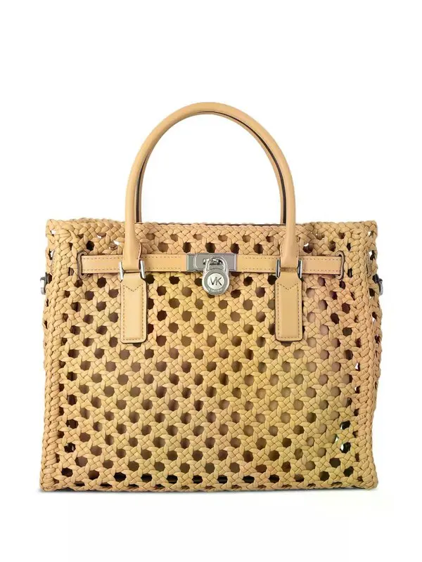 Michael Kors Woven Padlock Tote Bag - Neutrals