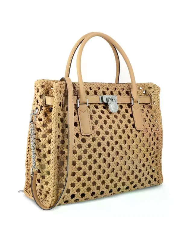 Michael Kors Woven Padlock Tote Bag - Neutrals