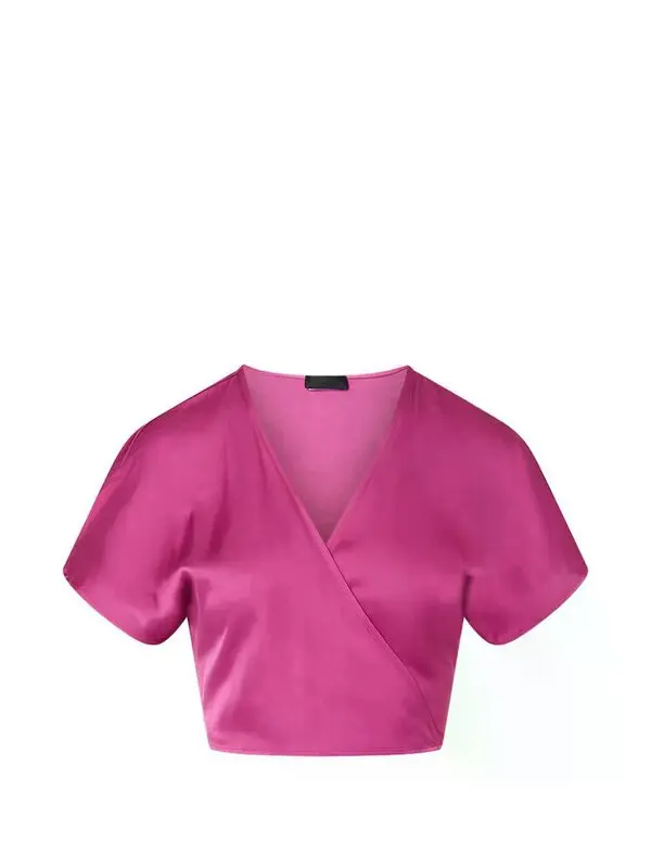 Liu Jo Satin Wrap-cut Top - Pink