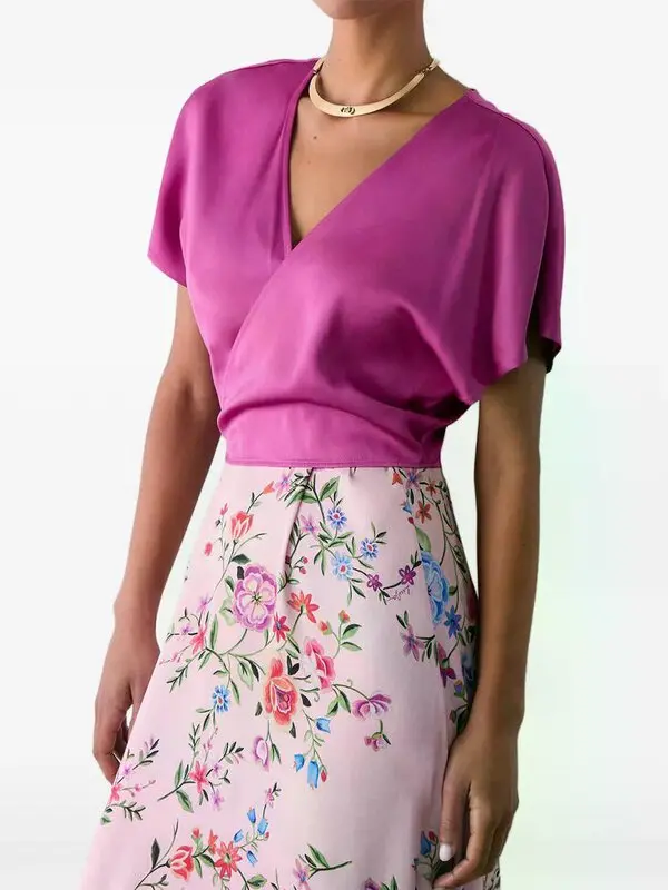 Liu Jo Satin Wrap-cut Top - Pink