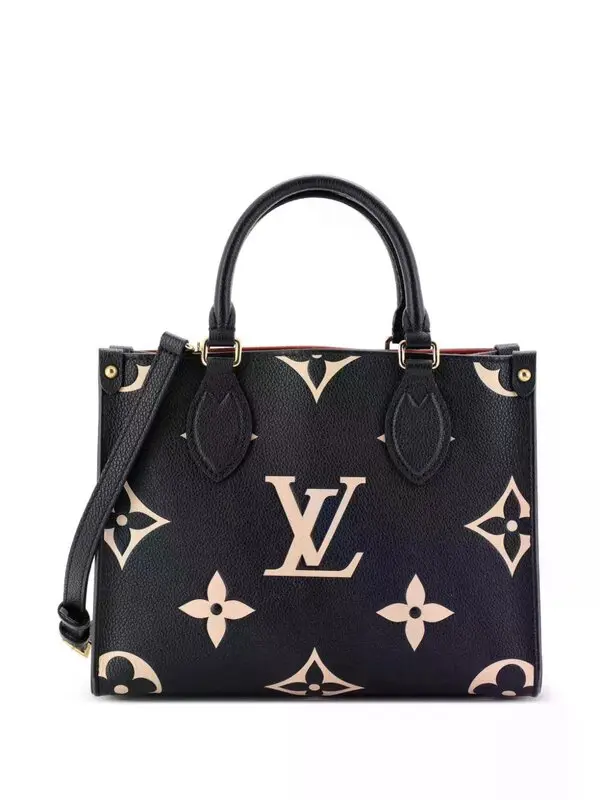 LOUIS VUITTON Onthego Bicolor Monogram Empreinte Giant Pm Tote Bag - Black