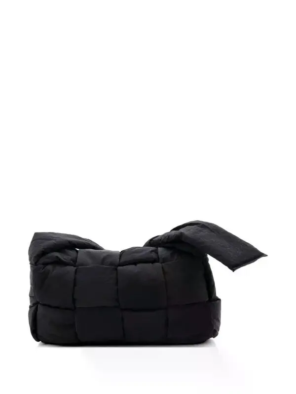 Bottega Veneta Padded Tech Cassette Intrecciato Nylon Crossbody Bag - Black