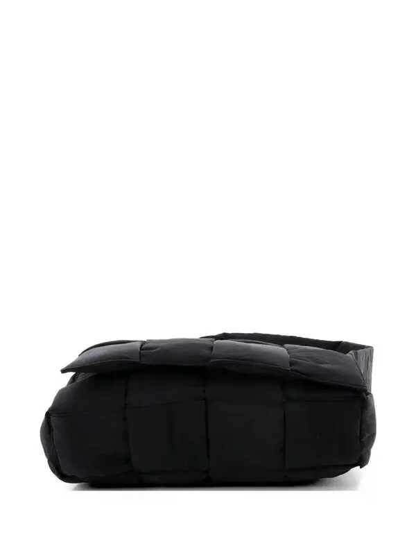 Bottega Veneta Padded Tech Cassette Intrecciato Nylon Crossbody Bag - Black