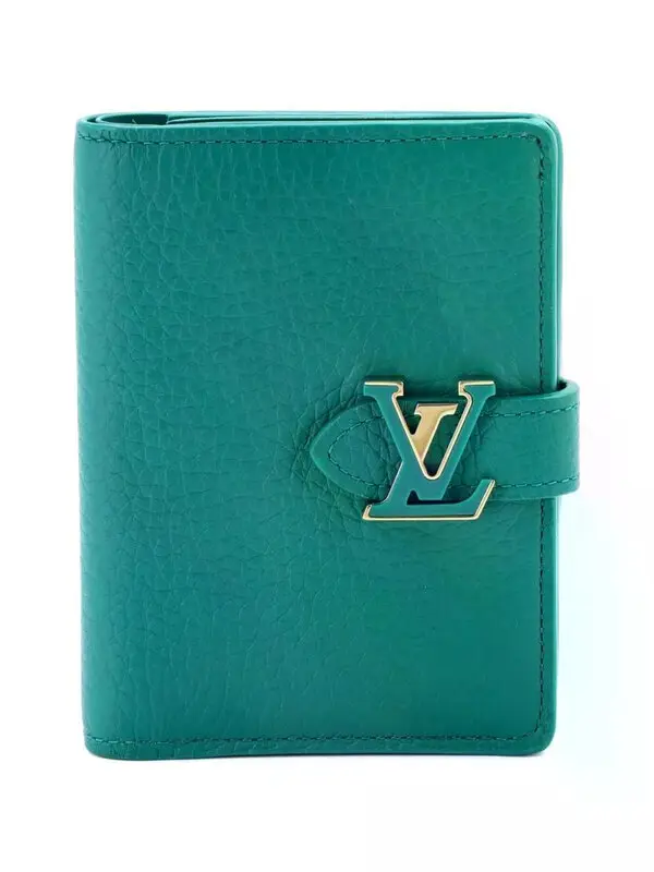 LOUIS VUITTON Capucines Vertical Wallet Leather Compact Small Wallets - Green