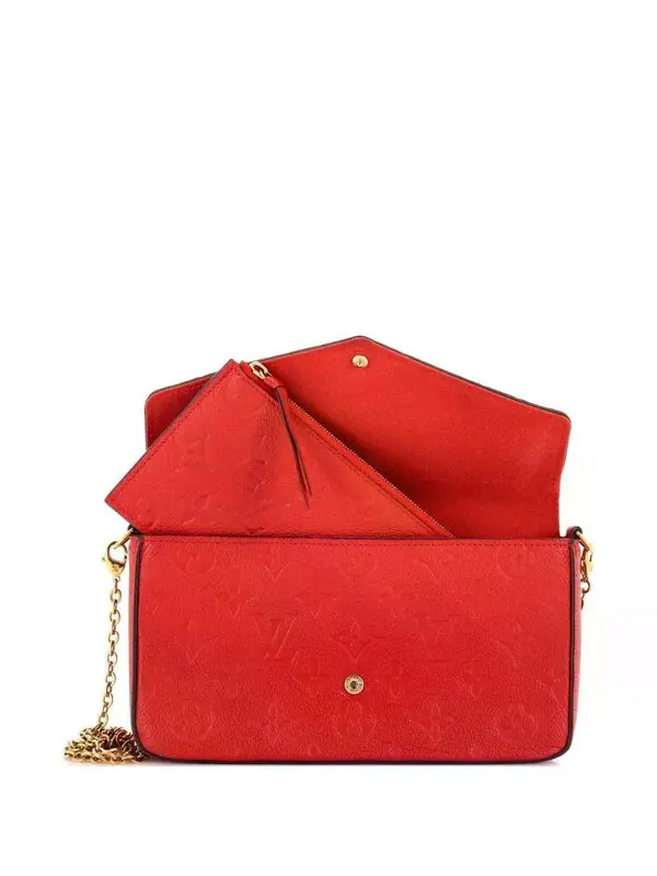 LOUIS VUITTON Felicie Pochette Monogram Empreinte Leather Crossbody Bag - Red