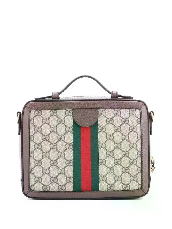 Gucci Ophidia Zip Around Camera Bag Gg Coated Canvas Small