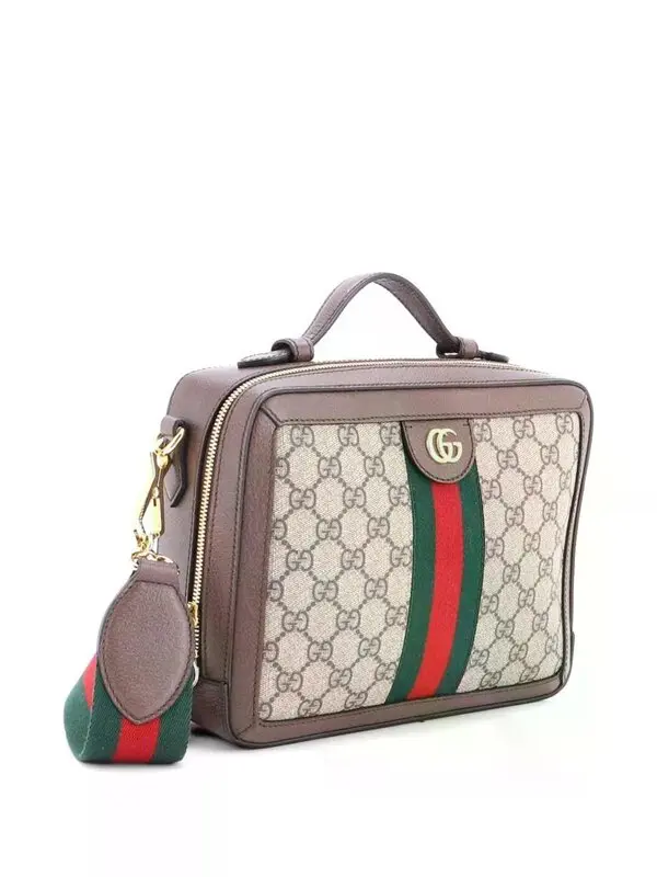 Gucci Ophidia Zip Around Camera Bag Gg Coated Canvas Small
