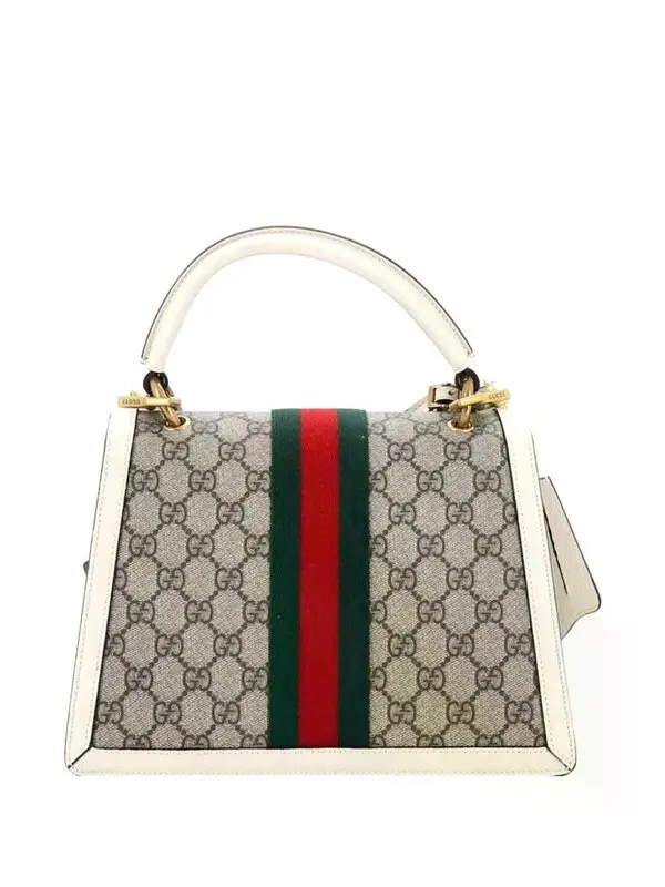 Gucci Queen Margaret Gg Coated Canvas Top Handle Satchel - Brown