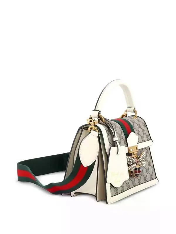 Gucci Queen Margaret Gg Coated Canvas Top Handle Satchel - Brown