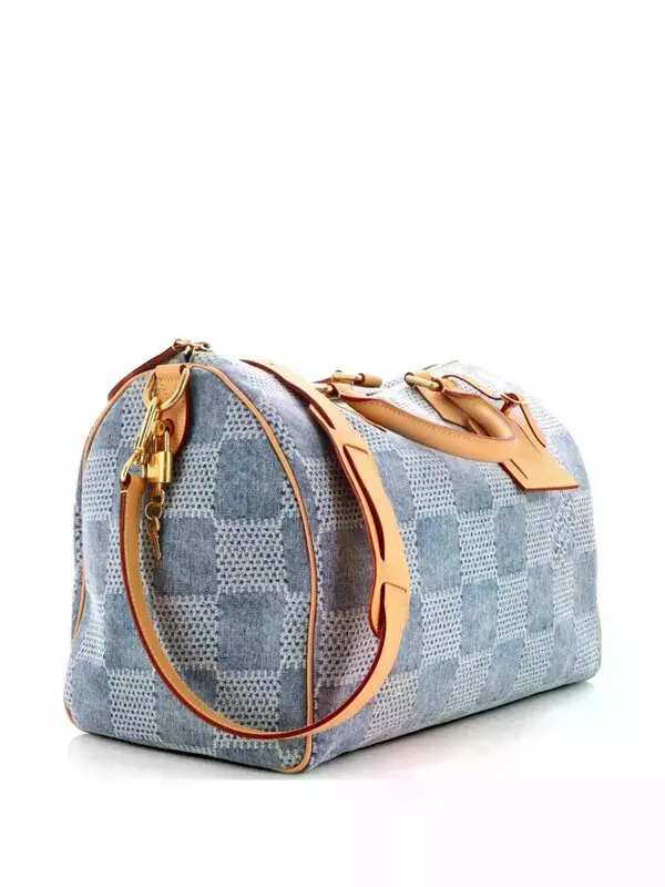 LOUIS VUITTON Speedy Bandouliere 40 Damier 3d Denim Shoulder Bag - Blue